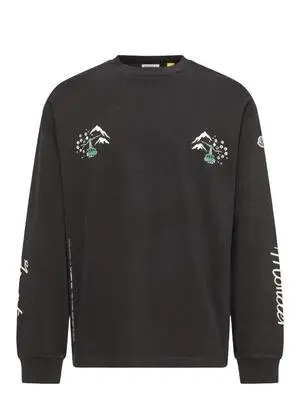 Moncler Map Long Sleeve T-shirt - Black