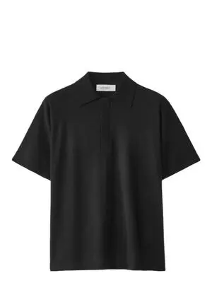 LISA YANG Short-sleeved Knit Polo Shirt - Black