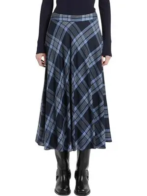 MARELLA Plaid Flared Midi Skirt