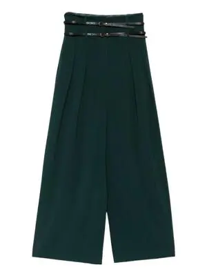 Liu Jo Bosco Wide Cropped Pants - Green