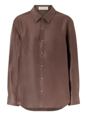 GOD'S TRUE CASHMERE Cocoa Linen Shirt - No