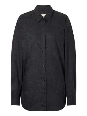 Khaite Goya Wool And Cashmere-blend Shirt - Charcoal