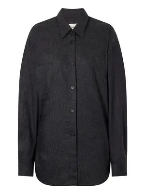 Khaite Goya Wool-blend Flannel Shirt - Gray