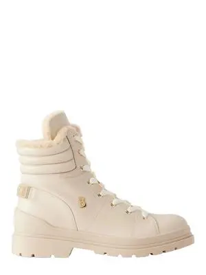 Bogner St. Moritz Shearling-trimmed Leather Ankle Boots - Neutrals