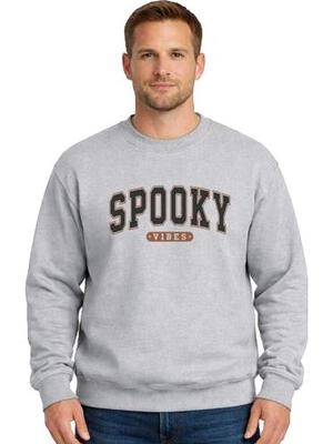 SIMPLY SAGE MARKET Varsity Spooky Vibes Sweatshirt - Graphite