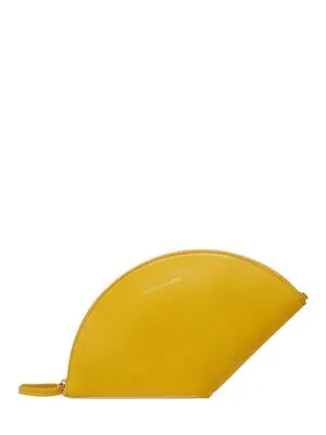 Carolina Herrera Consuelo Leather Clutch Yellow