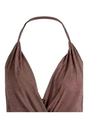 Rick Owens Crossover-strap Halterneck Top Brown