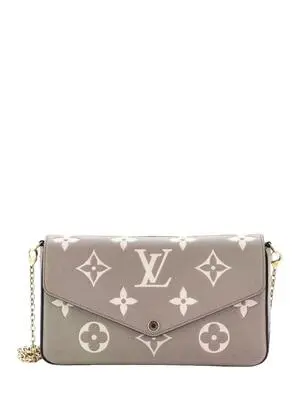 LOUIS VUITTON Felicie Pochette Bicolor Monogram Empreinte Giant Crossbody Bag - Grey