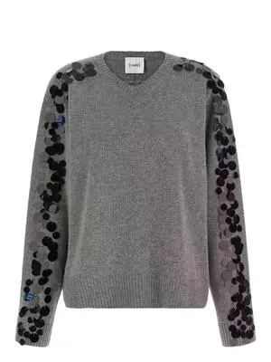 NUDE Sequin-embellished V-neck Sweater - Grey