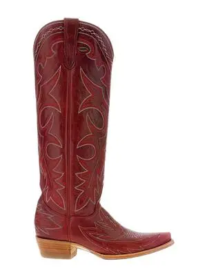 MEXICANA Fantasia 17 Embroidered Leather Boots - Red