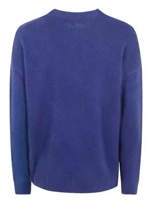 ABSOLUT CASHMERE Crew-neck Drop-shoulder Sweater - Blue