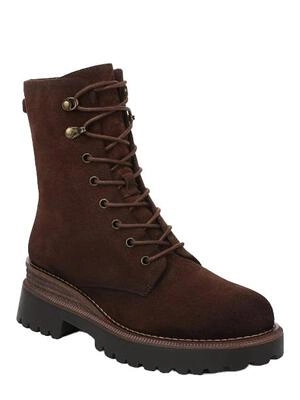 Sam Edelman Gemma Leather Combat Boot - Java Brown