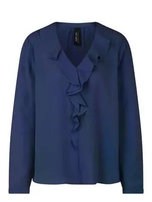 MARCCAIN Ruffled V-neck Blouse - Blue