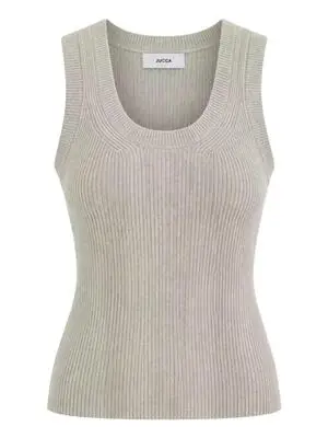 JUCCA Ribbed-knit Scoop-neck Top