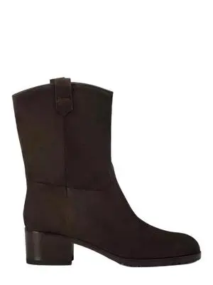 DOUCAL'S Suede Block-heel Boots - Brown