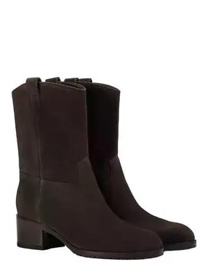 DOUCAL'S Suede Block-heel Boots Brown