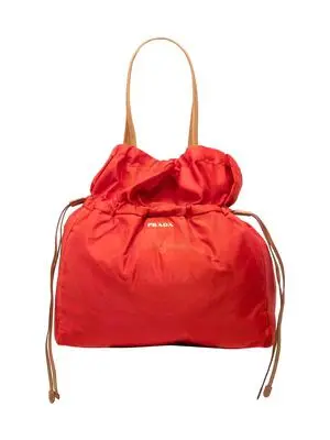 Prada 2010-2026 Tessuto Logo Drawstring Tote Bag - Red