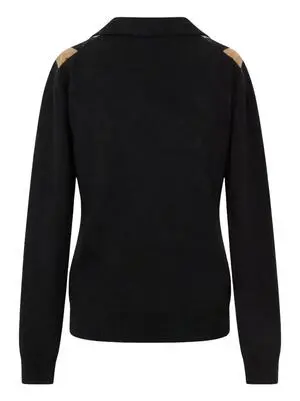 JUCCA Argyle-intarsia Collar Sweater Black