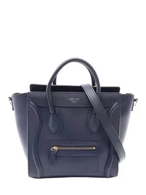 Celine 2000-2026 Nano Leather Luggage Tote Satchel - Blue