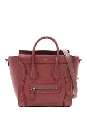 Celine 2000-2026 Nano Luggage Tote Satchel - Red
