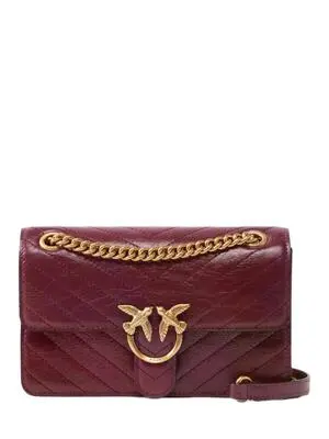 Pinko Love Birds Chevron-quilted Shoulder Bag Red