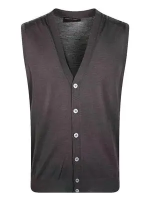 FILIPPO DE LAURENTIIS Button-up V-neck Vest - Grey