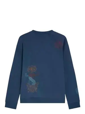 Scotch & Soda Embroidered Crew-neck Sweater - Blue