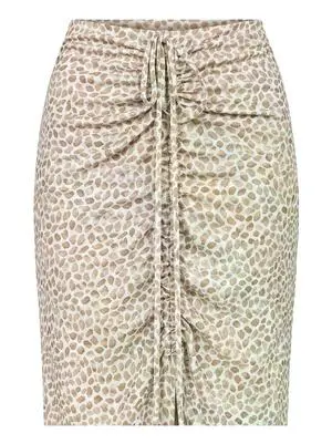 KAOS Ruched Leopard-print Maxi Skirt