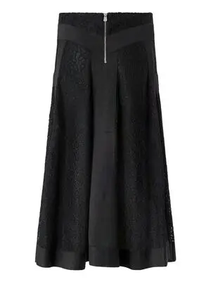 PINKO Flared Lace Midi Skirt With Inserts
