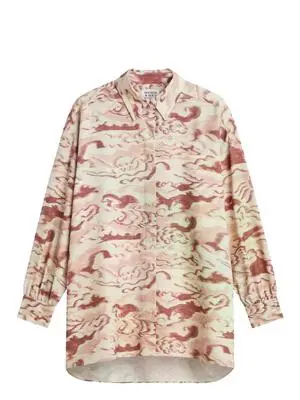 Scotch & Soda Ikat-print Long-sleeve Shirt - Neutrals