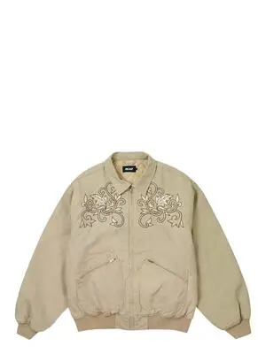 PALACE Floral-embroidered Canvas Bomber Jacket - Neutrals