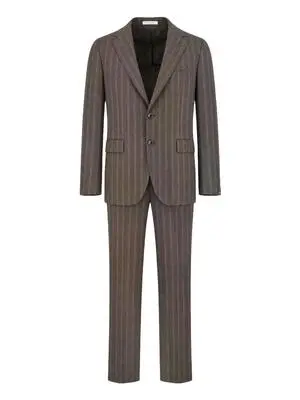 Tagliatore Pinstripe-pattern Suit - Brown