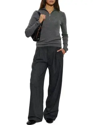 GESTUZ Gzrosalie Quarter-zip Wool Sweater