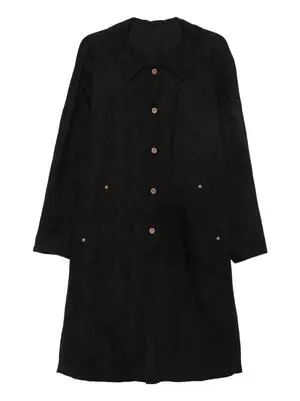 LOÏS DIONISIO Button-fastening Long-sleeve Coat - Black