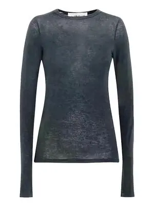 TELA Semi-sheer Long-sleeve T-shirt - Grey