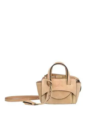 HIDESINS Flap Suede Tote Bag - Neutrals