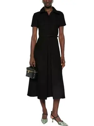 Fendi Belted Short-sleeve Midi Dress - Black