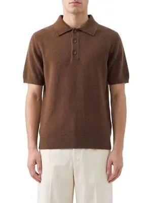 ENTIRE STUDIOS Knitted Wool And Cashmere Blend Polo Shirt With Three Buttons Cedar