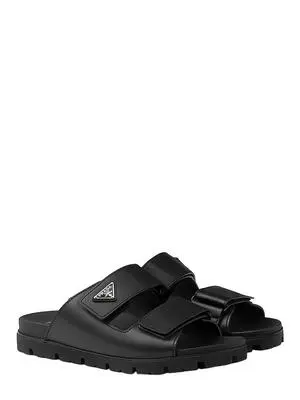 Prada Leather Strap Sandals - Black