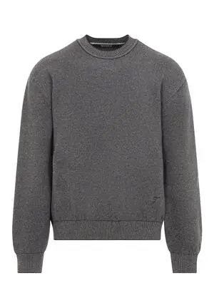 Jacquemus Jacquard Mini Sweater In Merino Wool Cashmere Blend - Grey