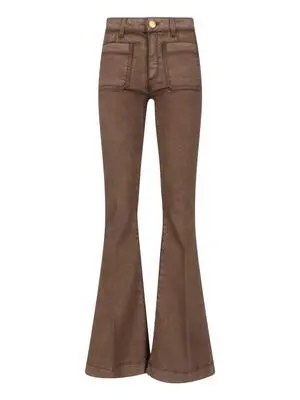 Seafarer High-waist Flared Pants - Brown