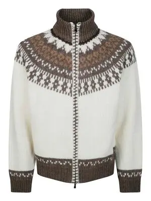 Altea Jacquard Nordic Crewneck Sweater - Beige