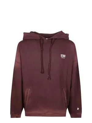 GOLDEN GOOSE Oversized Star Sweatshirt In 100% Cotton - Rosso