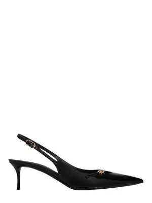 DOLCE & GABBANA Dolce & Gabbana Cardinale New Base Leather-Heel Pumps With Crossed DG Logo
