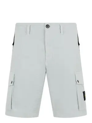 Stone Island Lightweight Mini Cargo Bermuda Shorts For - Light Gray