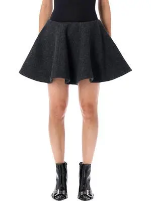 GANNI Wool-cashmere Skirt - Phantom Grey