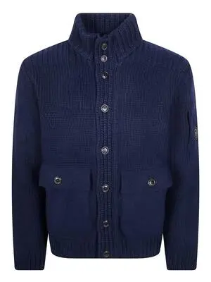C.P. COMPANY Button-front Lambswool Grs Lens Mini Sweater - Blu