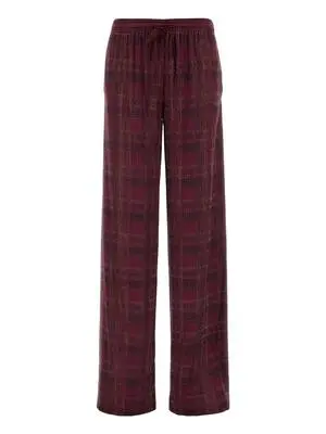 Ermanno Scervino Printed Silk Pants - Checked