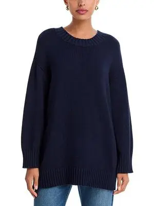 L'Agence Loden Cotton Tunic Pullover Sweater - Midnight