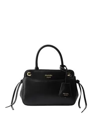 Prada Carry Mini Leather Handbag - Black